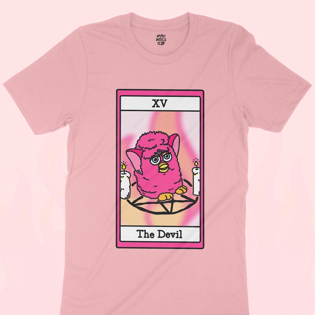 FURBY TAROT SHIRT - Cursed Furby T-shirt, Devil Furby Funny Meme Shirt ...