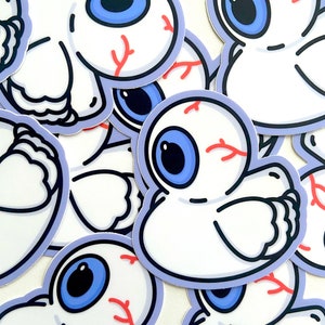 EYEBALL DUCK STICKER - Halloween Rubber Duck Sticker, Spooky Eyeball ...