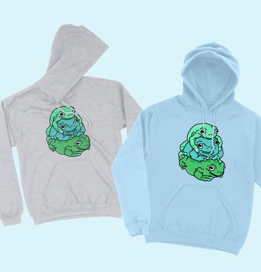 FROG STACK HOODIE - Cute Frog Hooded Sweatshirt, Tree Frog and Toad ...