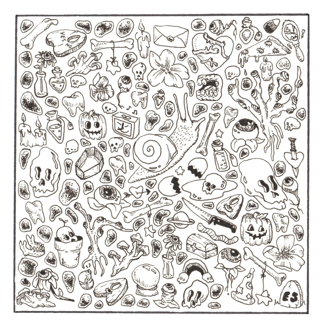 SNAIL SLIME! Original Drawing - 5x5 Inches - Spooky Doodle Club by ...