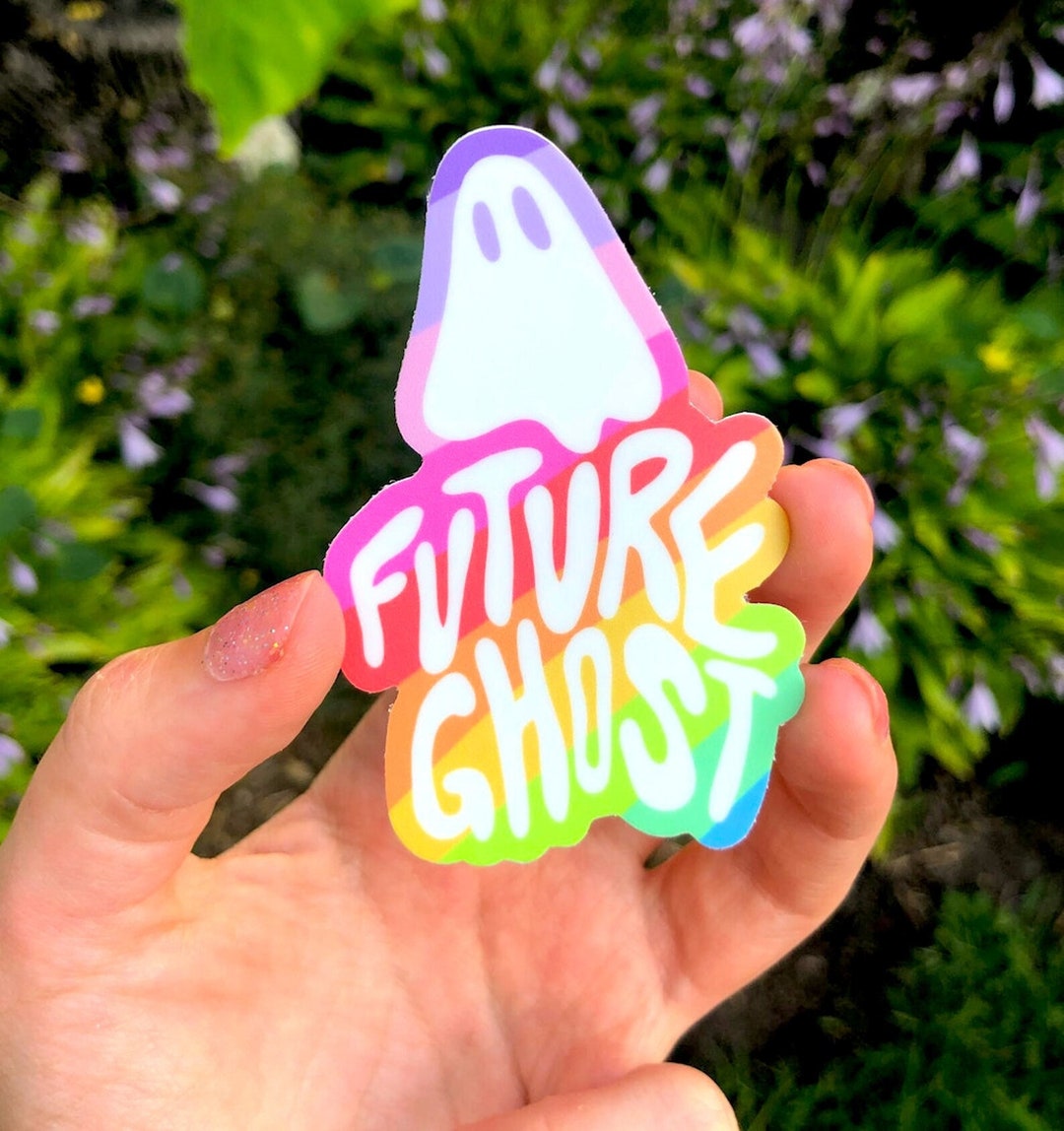FUTURE GHOST STICKER ~ Trippy Rainbow Halloween Art, Waterproof Vinyl ...