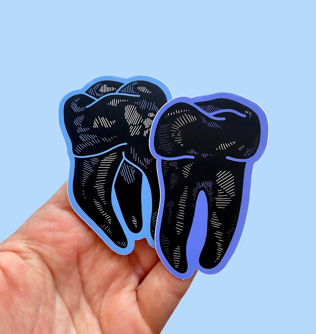 TEETH STICKER SET - 2 Piece Sticker Pack, Creepy Tooth Stickers ...