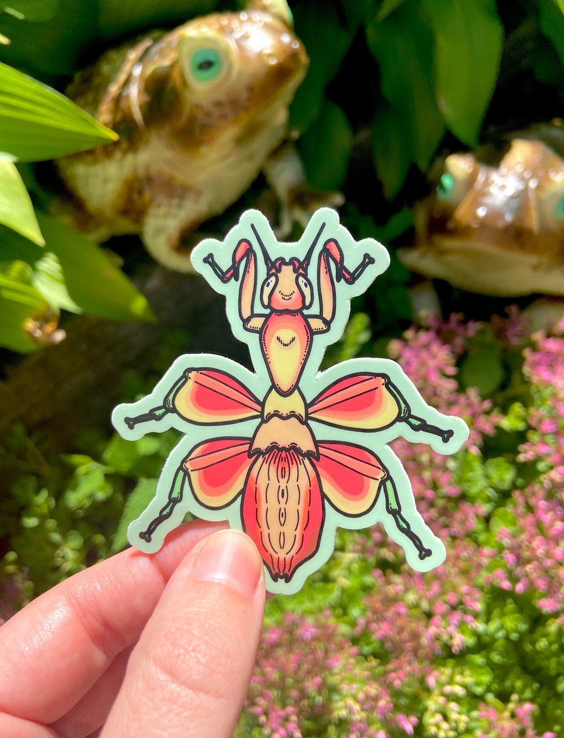 ORCHID MANTIS STICKER Vinyl Art Sticker Spooky Doodle Club - Etsy