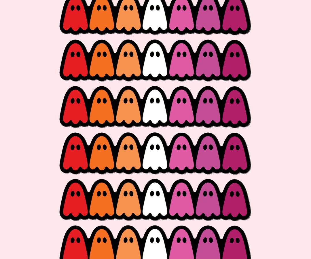 LESBIAN GHOSTS STICKER - Subtle Pride Stickers, Wlw Lesbian Pride Flag ...