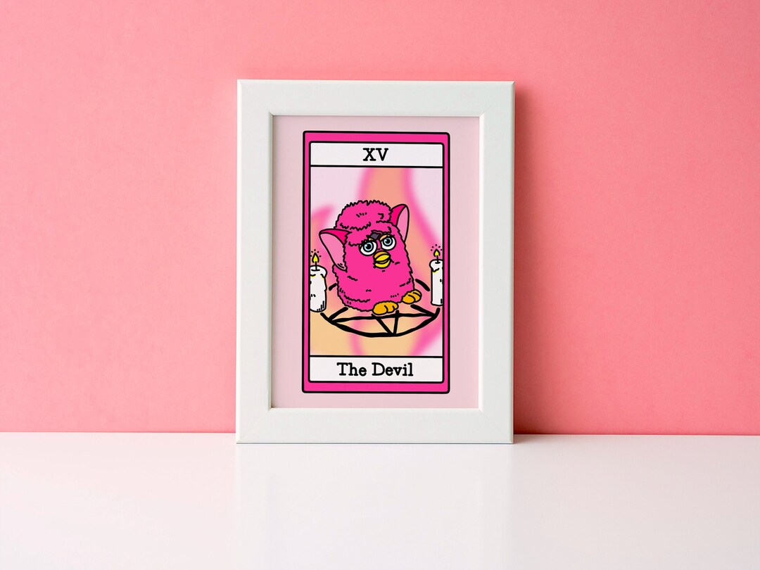 DEVIL FURBY Art Print - Furby Tarot Card Poster, Cursed Art, Spooky ...