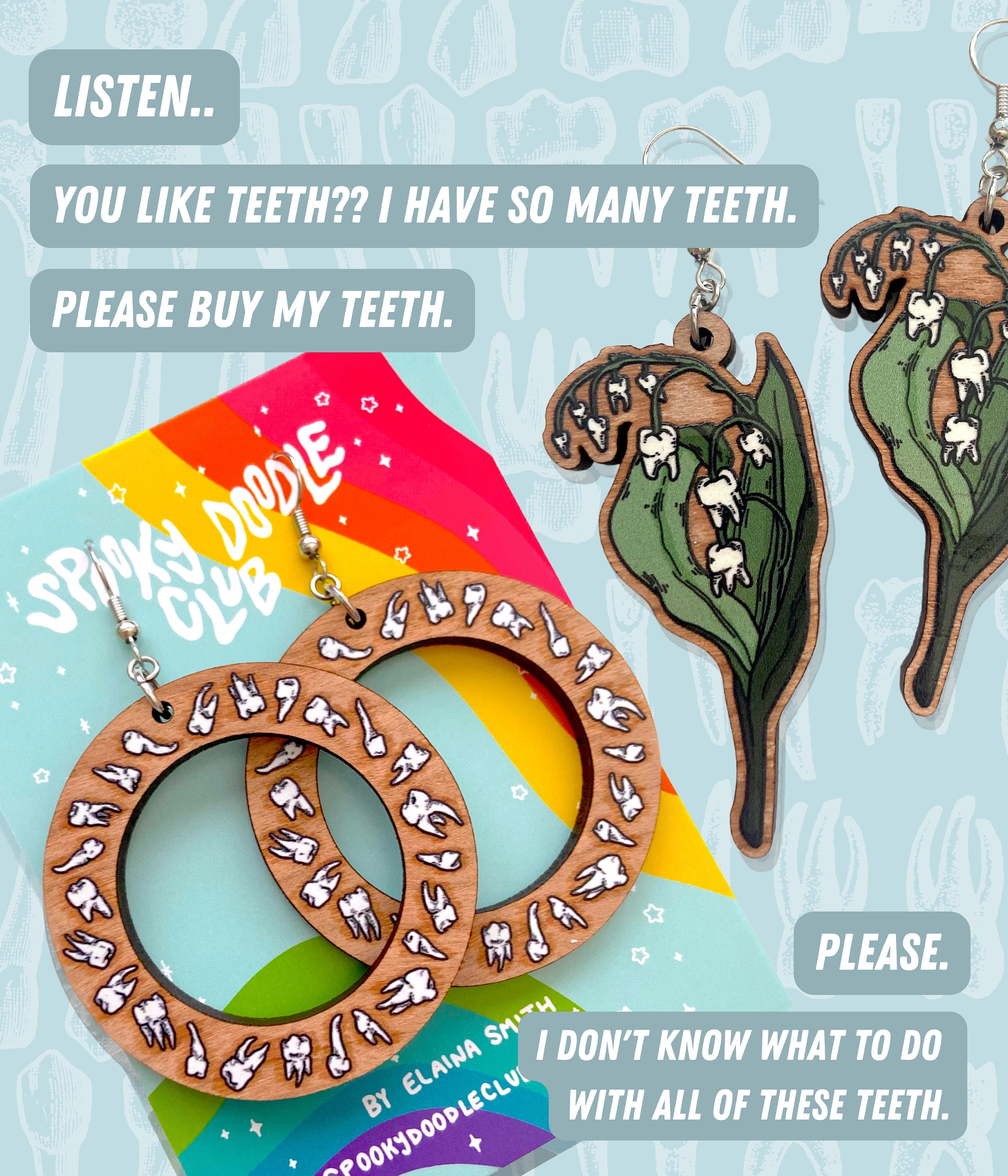 LILY TEETH STICKER - Macabre Lily of the Valley Art Sticker, Vinyl ...