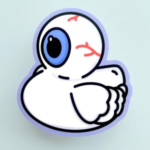 EYEBALL DUCK STICKER - Halloween Rubber Duck Sticker, Spooky Eyeball ...