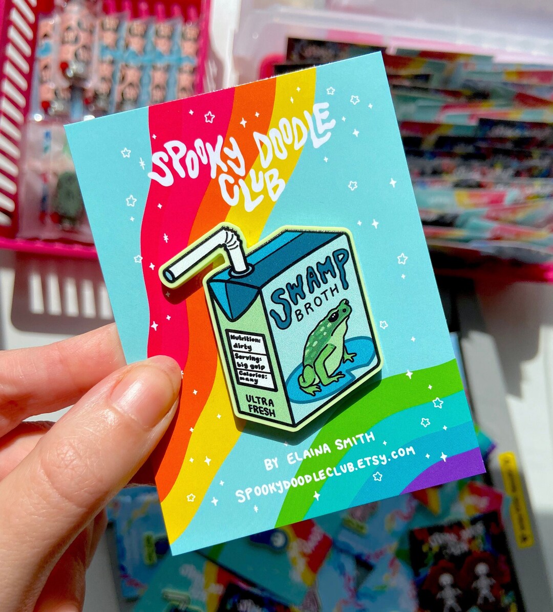 SWAMP BROTH PIN ~ Lily Pad Toad Pin, Frog Juice Box, Unique Frogcore ...