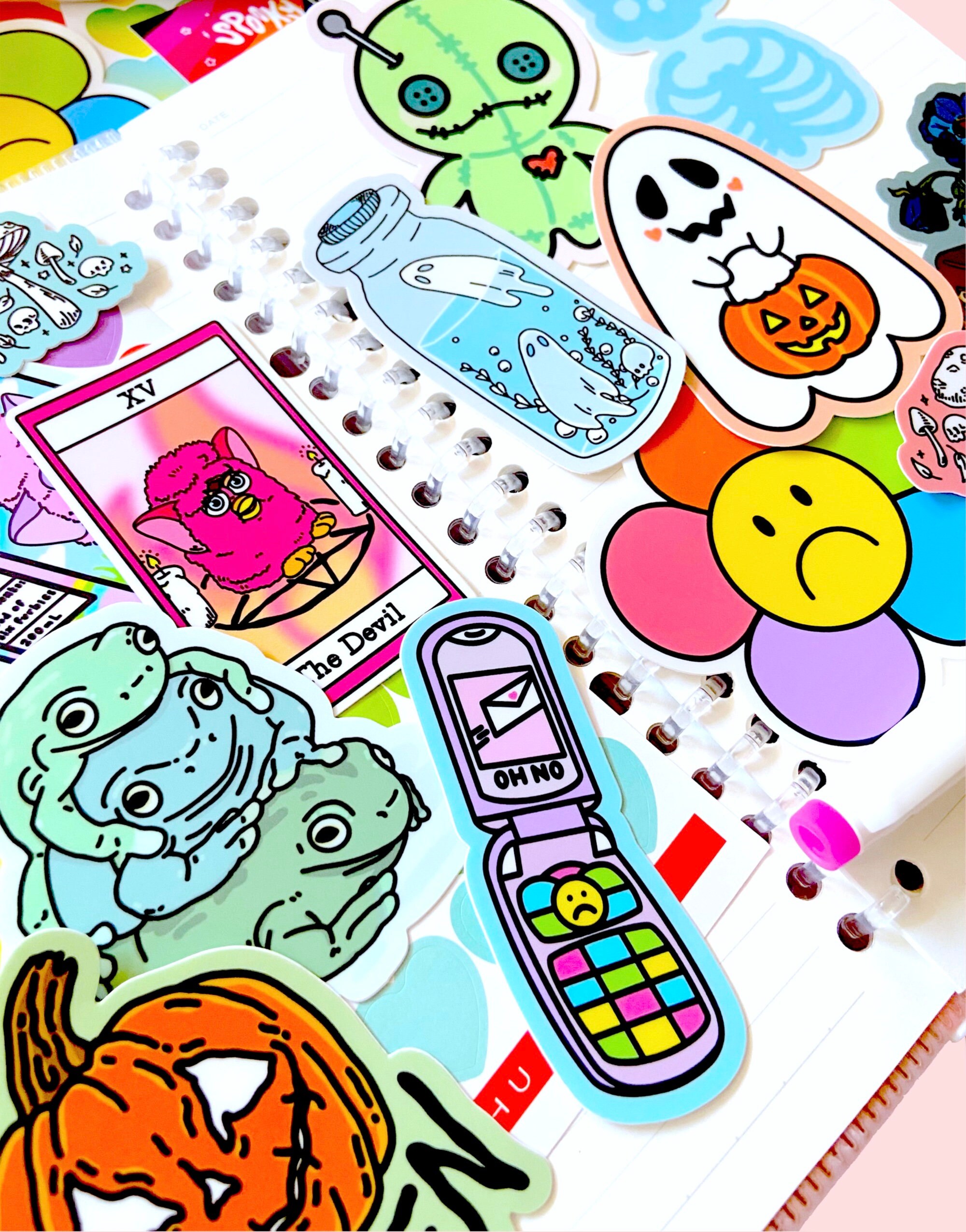 FLIP PHONE STICKER - Cute Y2K Sticker, 90s Aesthetic Stationery, Oh No ...