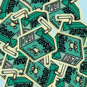 POISON JUICE STICKER - Glow in the Dark Halloween Juice Box Sticker ...