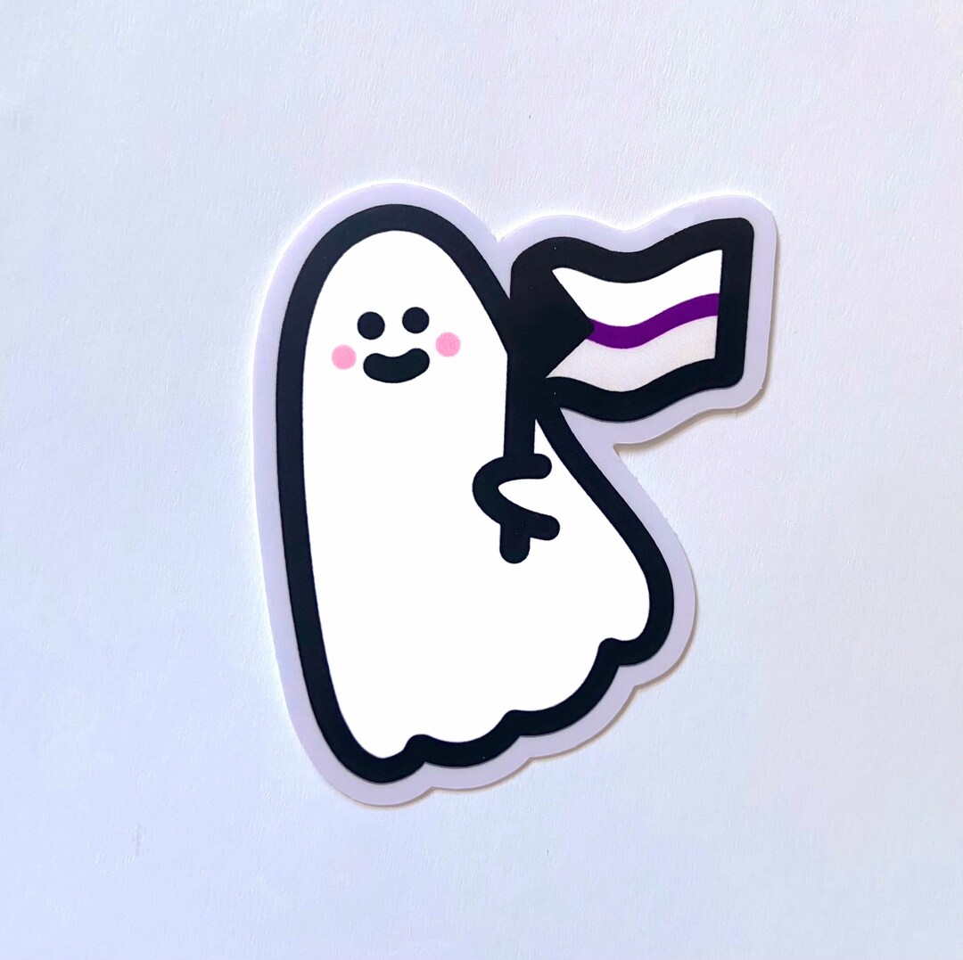 DEMISEXUAL PRIDE GHOST Sticker - Spooky Cute Ace Demi Pride Flag ...