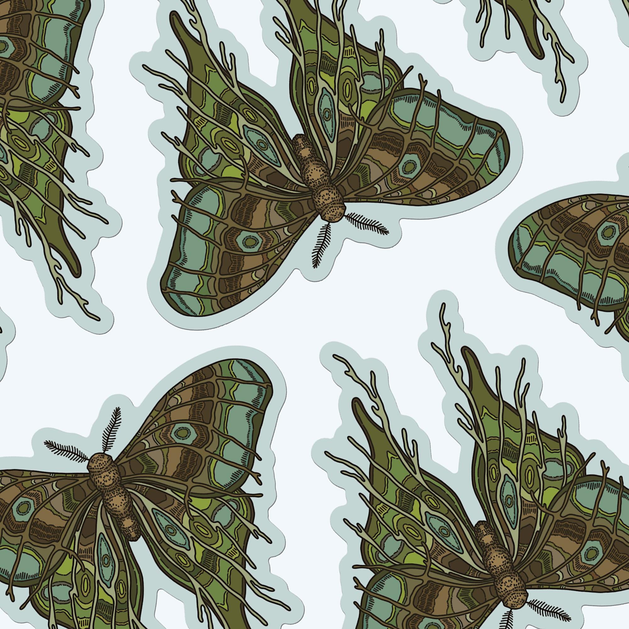 SWAMP MOTH STICKER - Swampcore Vinyl Insect Sticker, Waterproof Bug ...