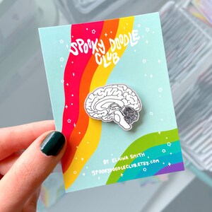 BRAIN PIN - Glitter Acrylic Pin, Sagittal Brain Diagram Pin ...