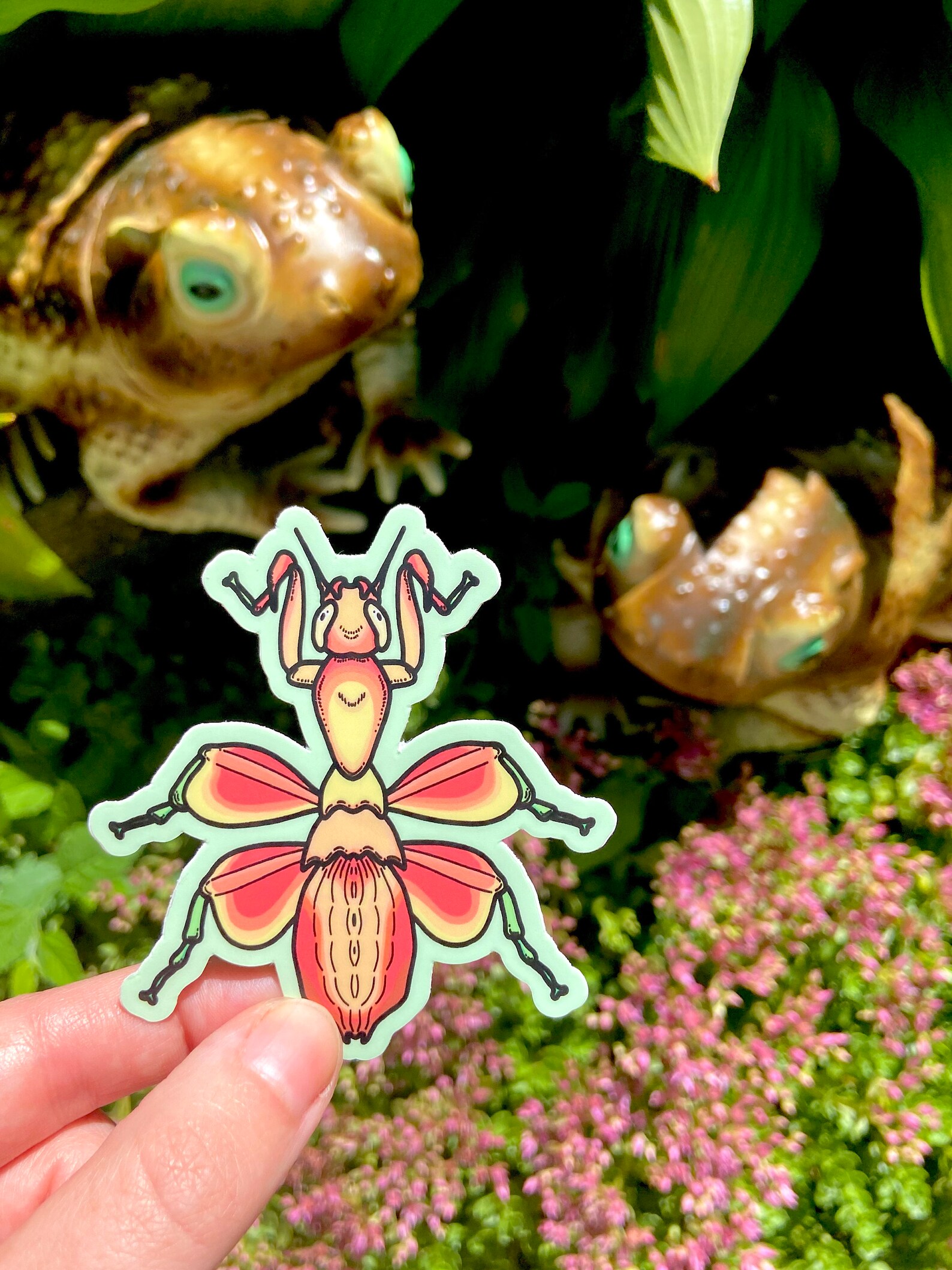 ORCHID MANTIS STICKER Vinyl Art Sticker Spooky Doodle Club - Etsy