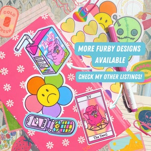 FURBY JUICE BOX Keychain - Rainbow Furby Acrylic Keychain, Creepy Y2K ...