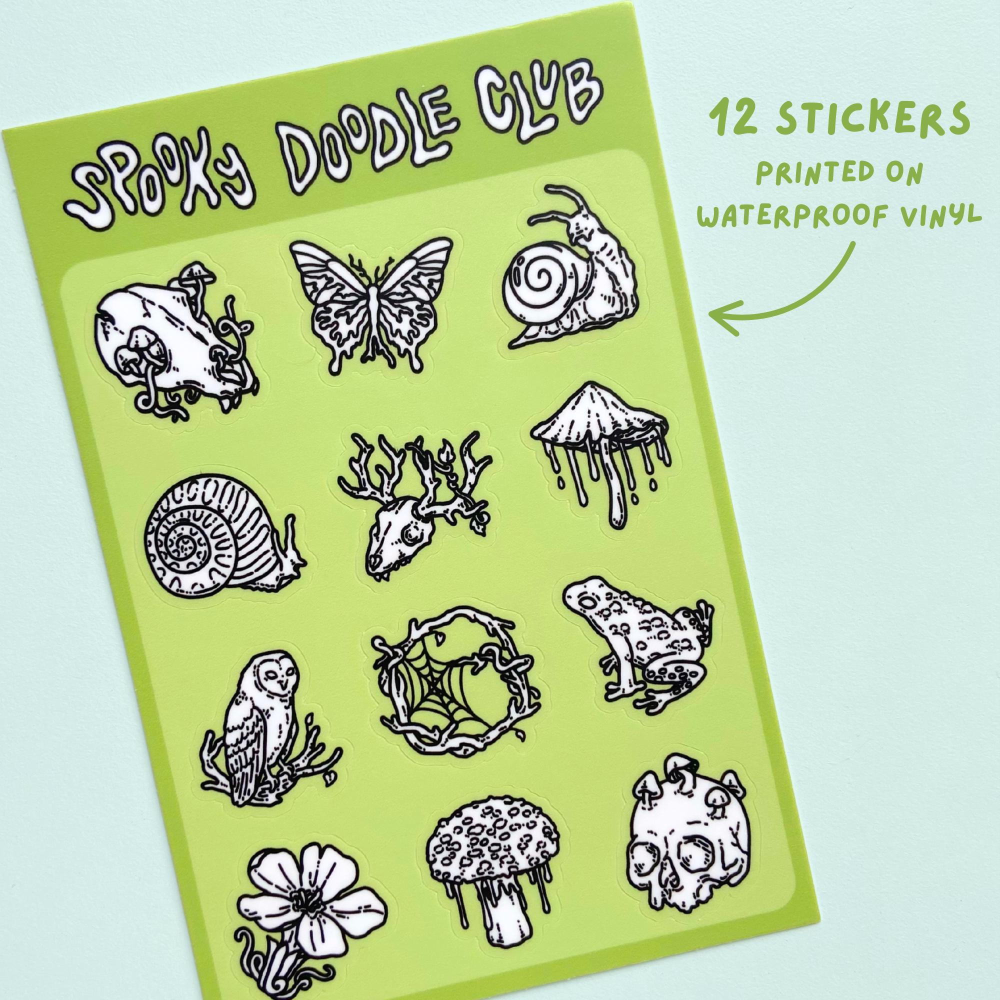 Spooky Swamp Sticker Sheet - Vinyl Waterproof Stickers From Spooky ...
