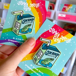 SWAMP BROTH PIN ~ Lily Pad Toad Pin, Frog Juice Box, Unique Frogcore ...
