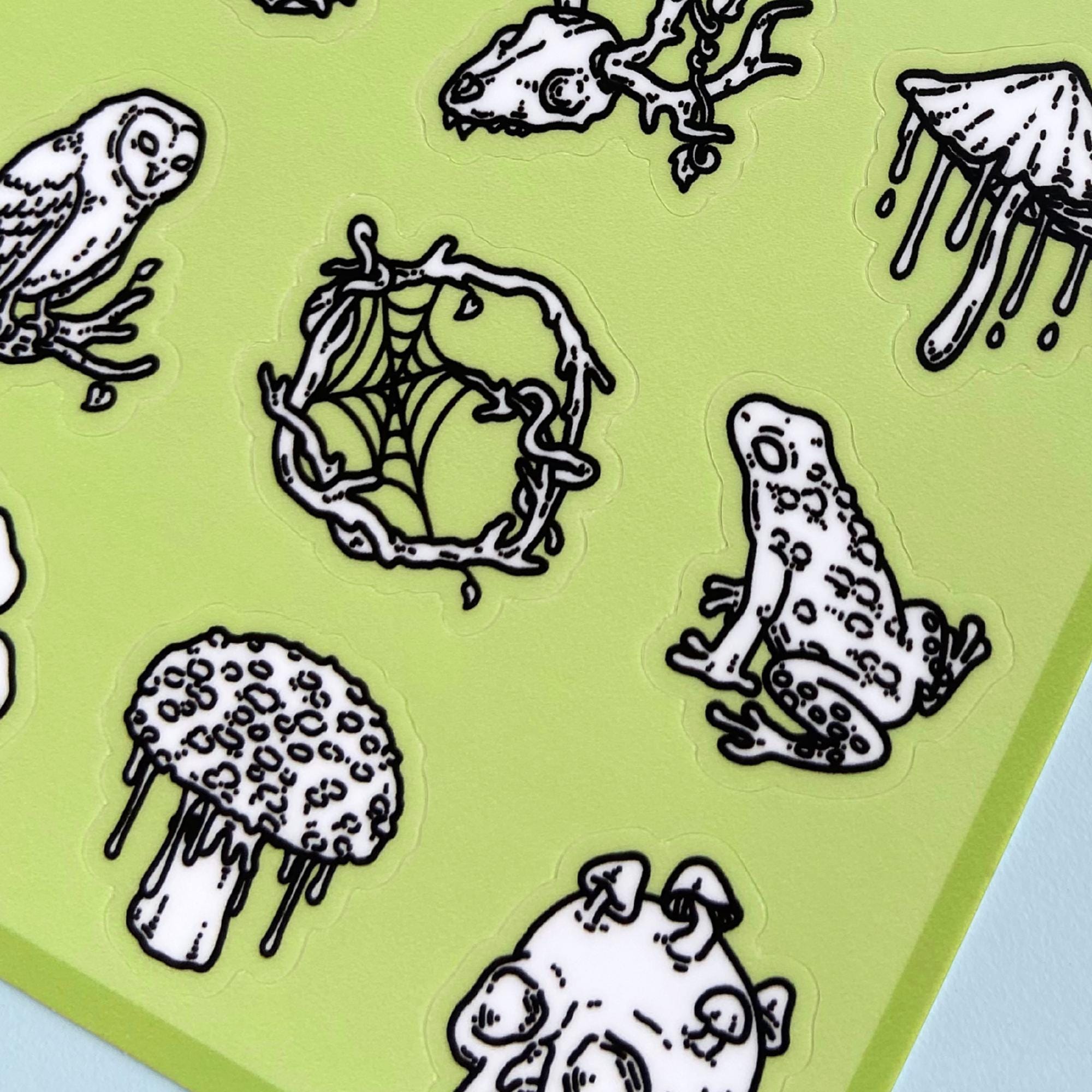 Spooky Swamp Sticker Sheet - Vinyl Waterproof Stickers From Spooky ...