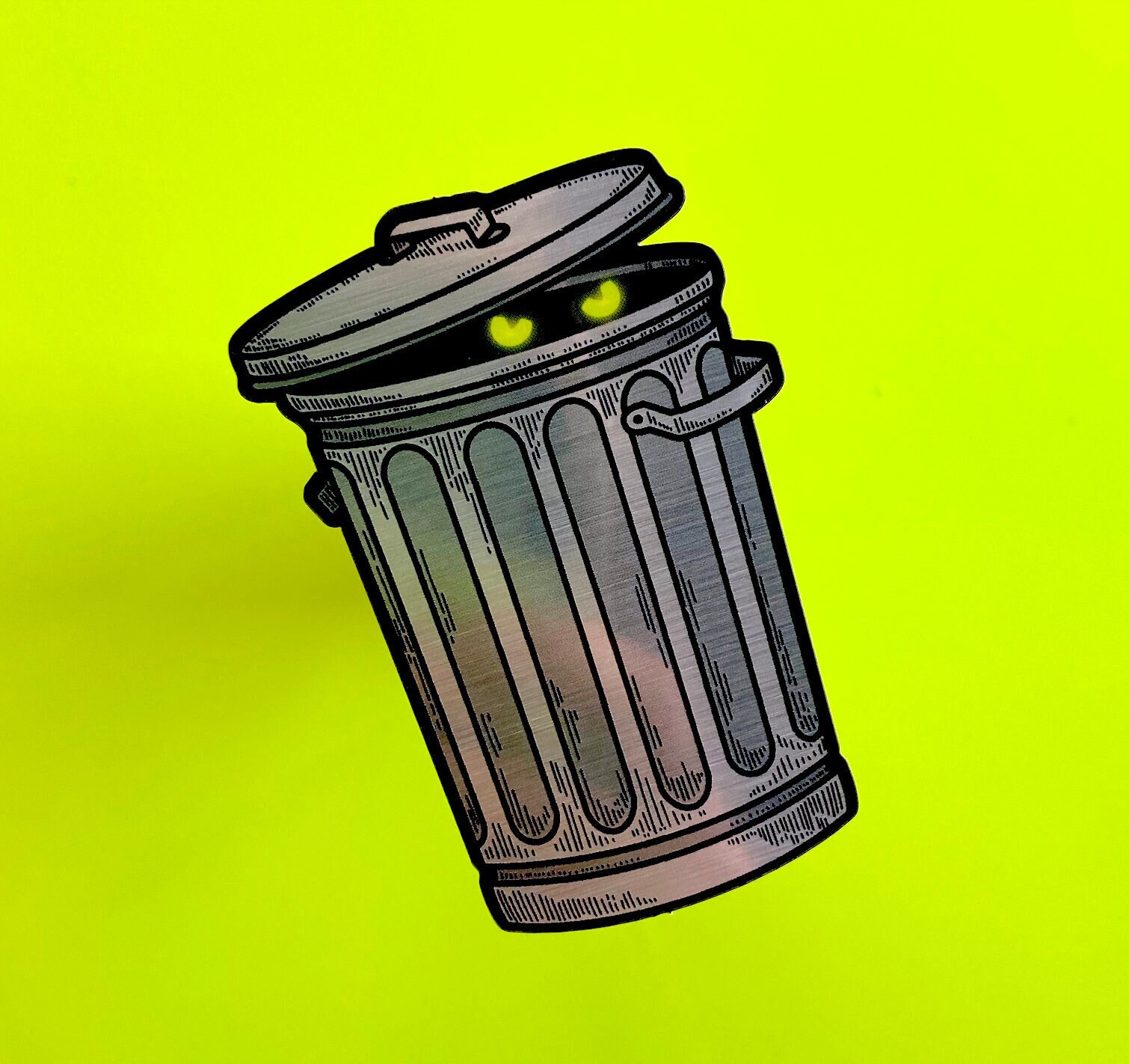 METALLIC GARBAGE CAN Sticker Vinyl Waterproof Art Sticker | Etsy