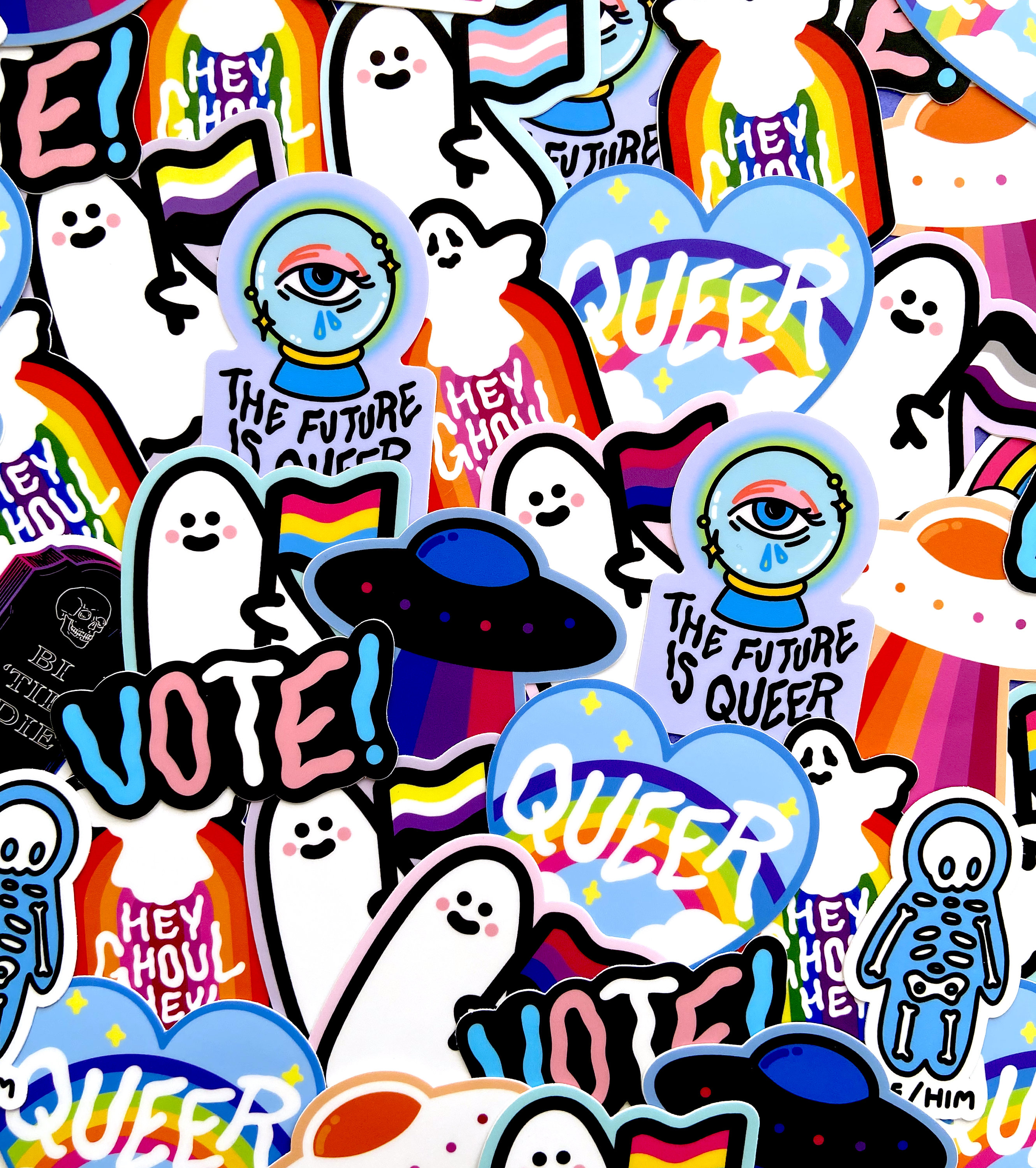 BI PRIDE GHOST Sticker - Spooky Bisexual Pride Stickers, Cute Witchy Bi ...