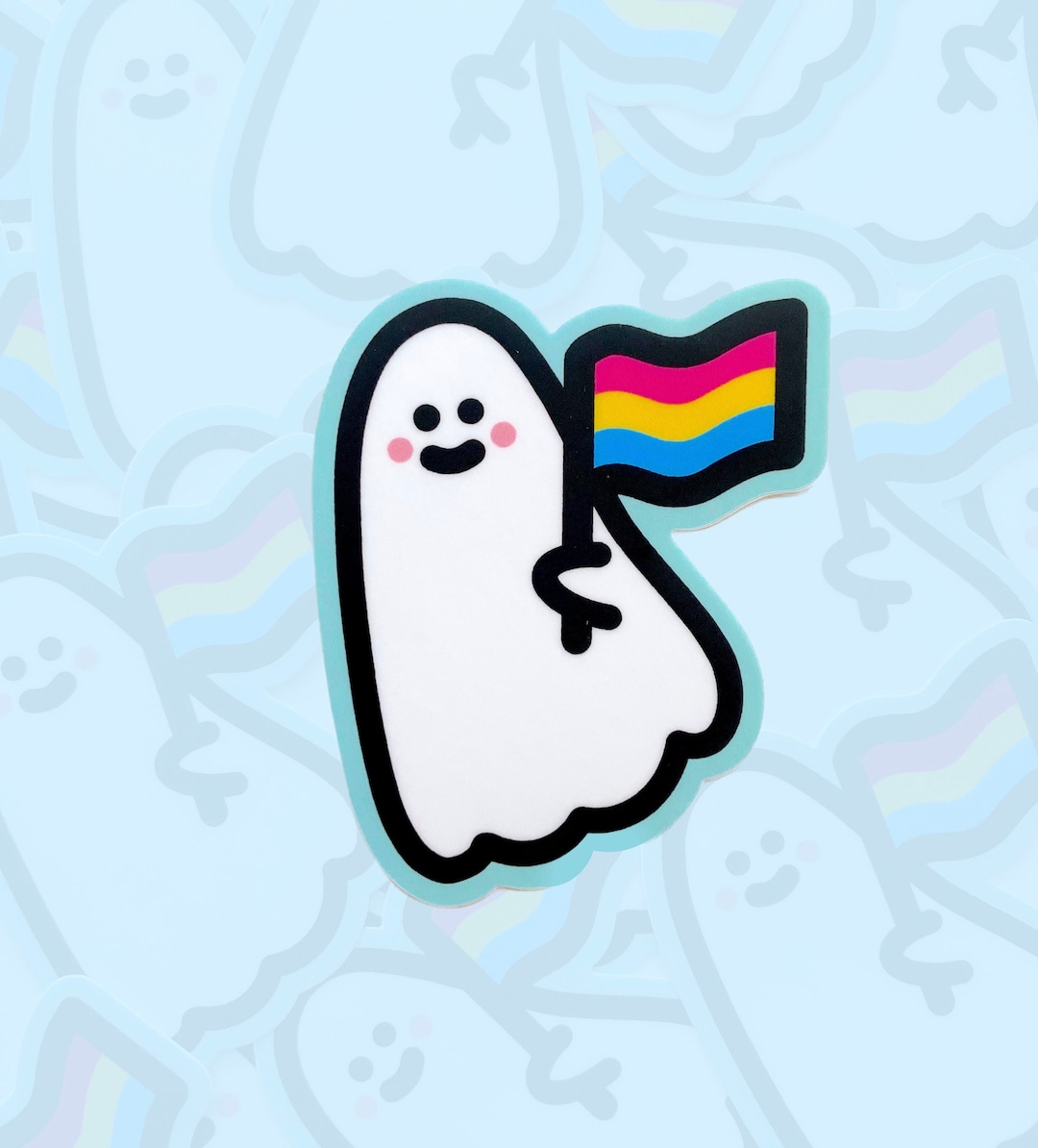 PAN PRIDE GHOST Sticker - Vinyl Waterproof Pride Sticker, Pansexual ...
