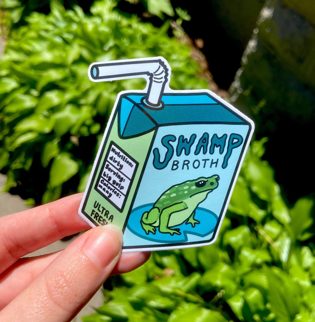 Frog Swamp Sticker - SWAMP BROTH JUICEBOX - Lily Pad Frog Sticker ...
