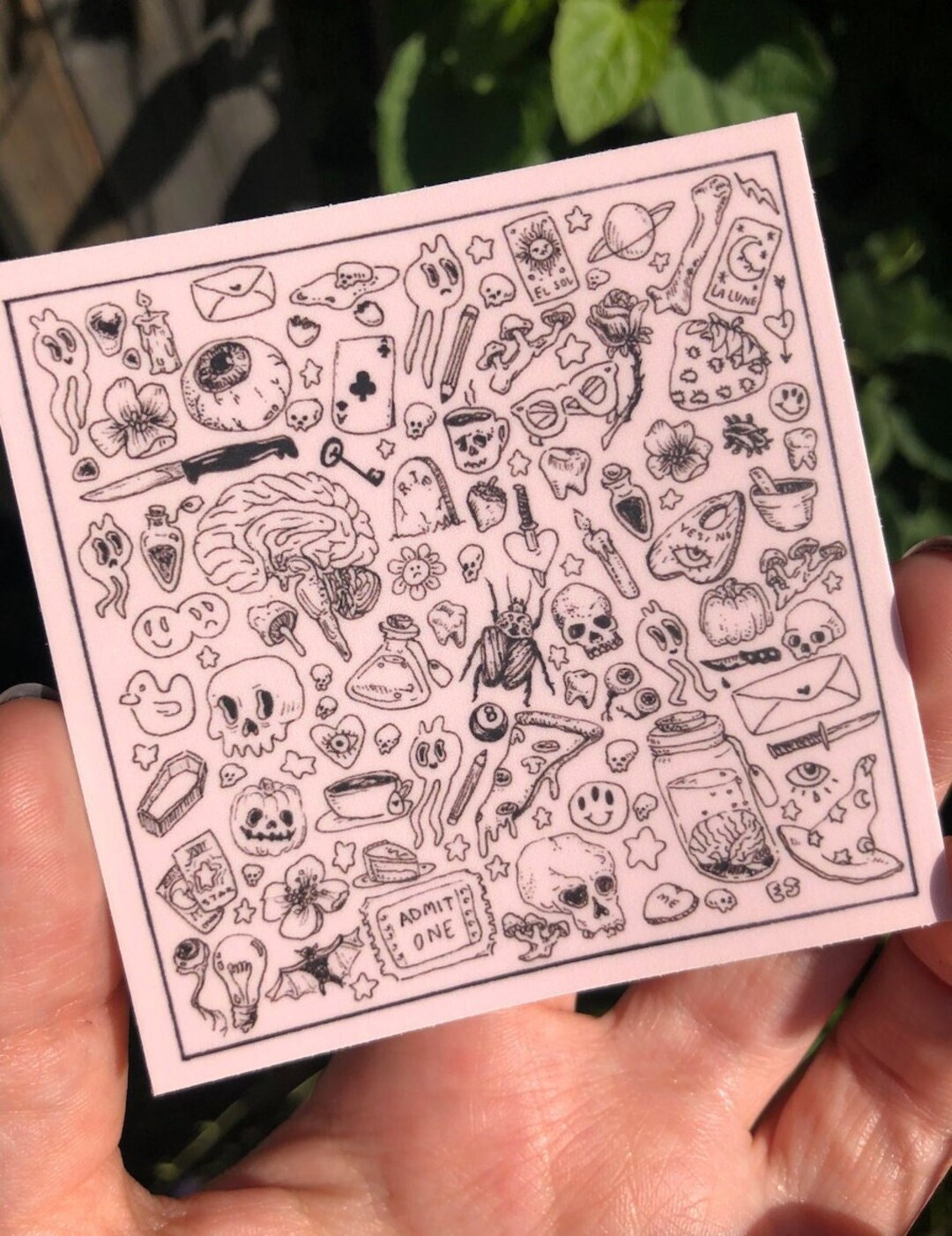 Brain Juice Vinyl Sticker – Spooky Doodle Art, Waterproof Decal - Etsy