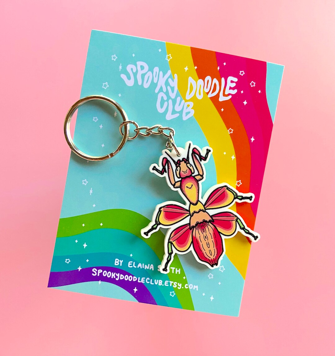 ORCHID MANTIS KEYCHAIN Spooky Doodle Club Acrylic Keychain 2 Inch - Etsy