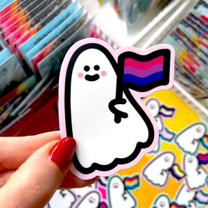 BI PRIDE GHOST Sticker - Spooky Bisexual Pride Stickers, Cute Witchy Bi ...