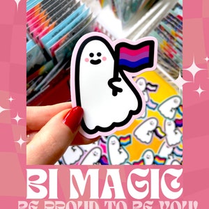 BI PRIDE GHOST Sticker - Spooky Bisexual Pride Stickers, Cute Witchy Bi ...