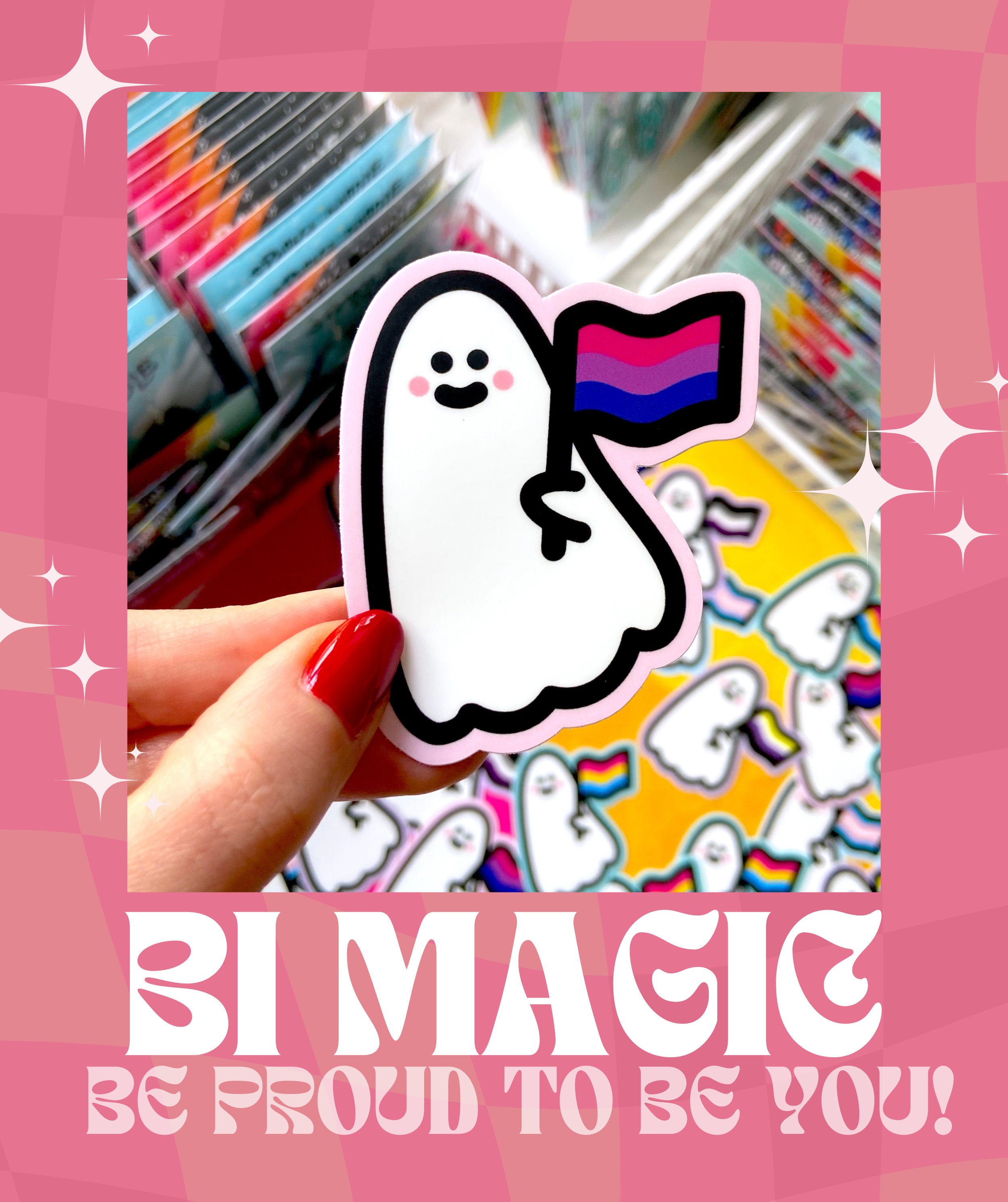 BI PRIDE GHOST Sticker - Spooky Bisexual Pride Stickers, Cute Witchy Bi ...