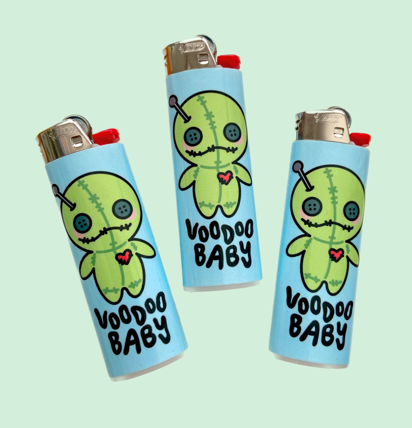 VOODOO DOLL LIGHTER - Spooky Doodle Club, Creepy Cute Art Bic Lighter ...