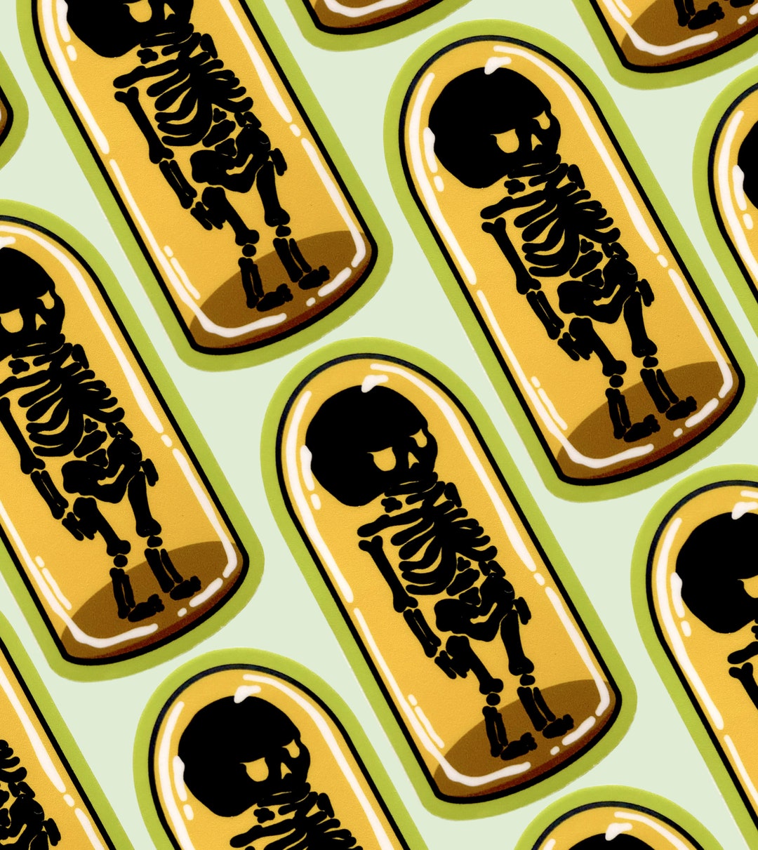SKELETAL SPECIMEN STICKER - Spooky Scary Skeleton Halloween Vinyl ...
