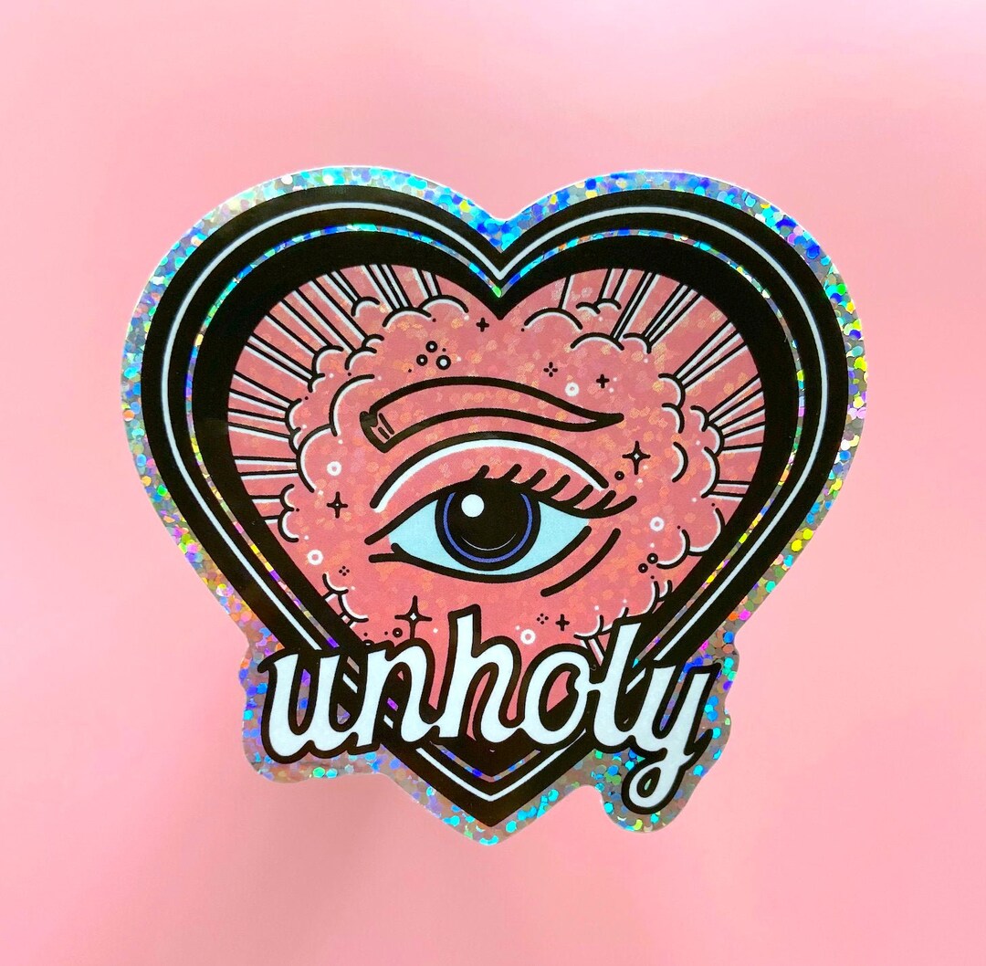 UNHOLY HEART STICKER - Vinyl Art Sticker - Spooky Doodle Club - Etsy