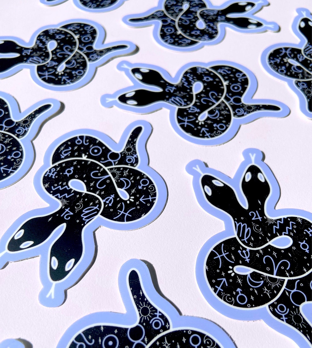 TWO-HEADED SNAKE Sticker - Zodiac Symbol Sticker, Astrology ...