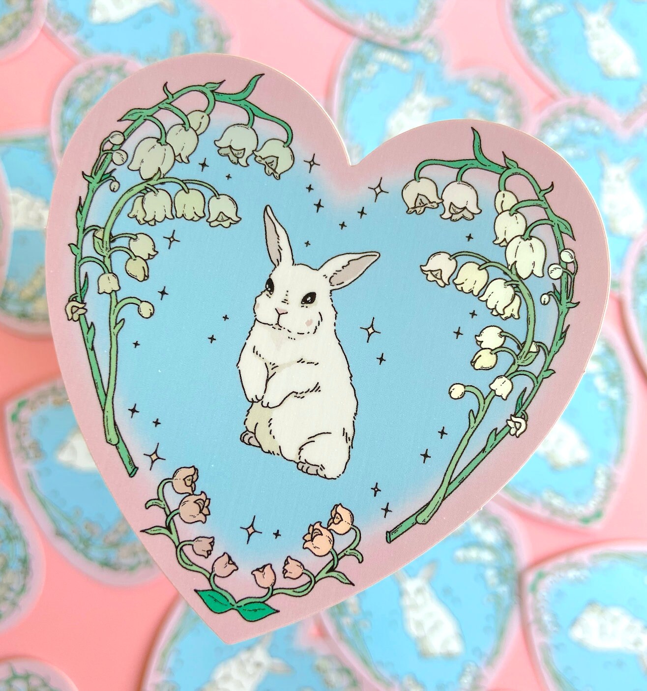 HOLOGRAPHIC BUNNY STICKER Vinyl Waterproof Art Sticker | Etsy