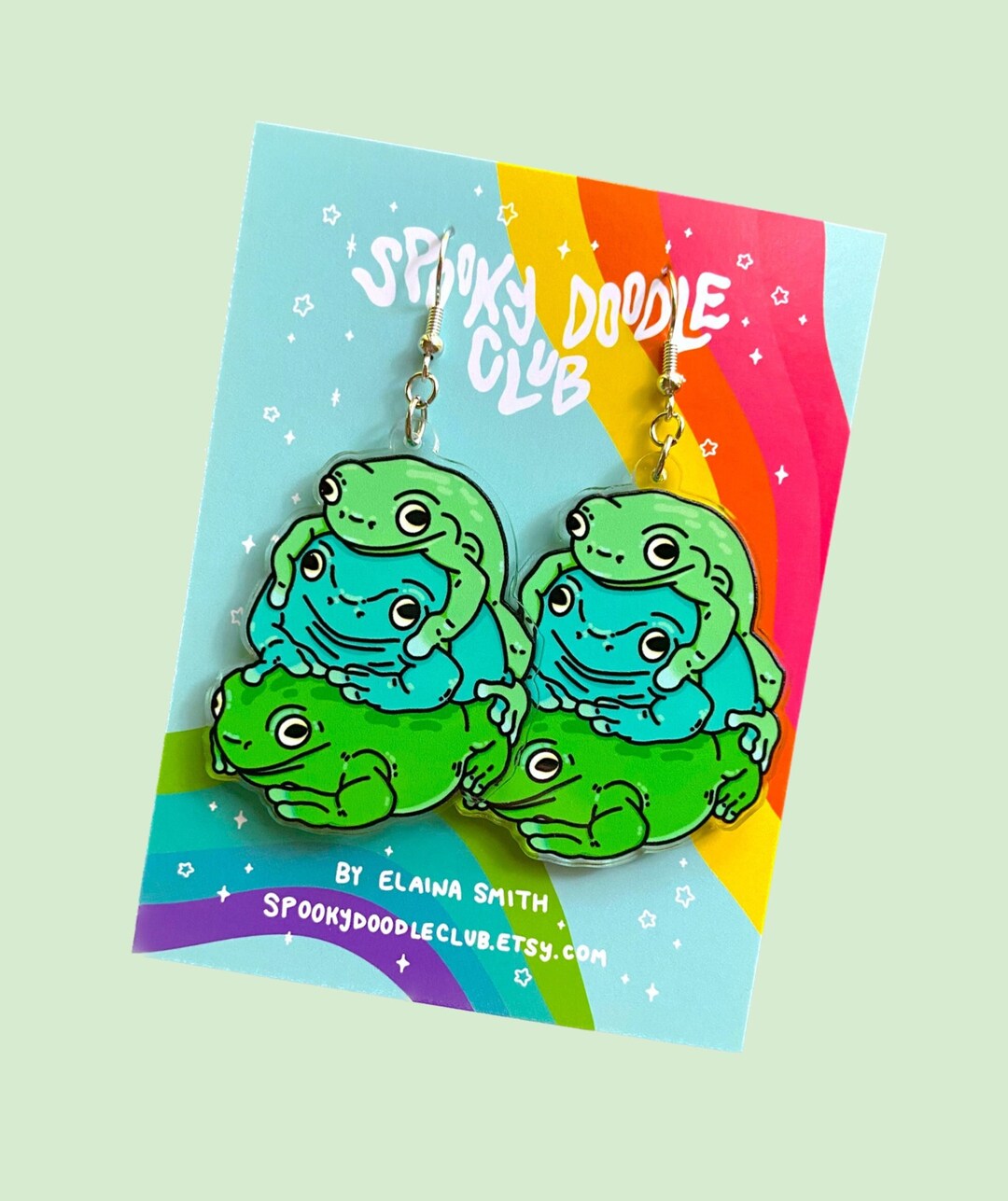 FROG STACK EARRINGS Cute Frog Earrings, Cottagecore Gift for Toad Lover ...