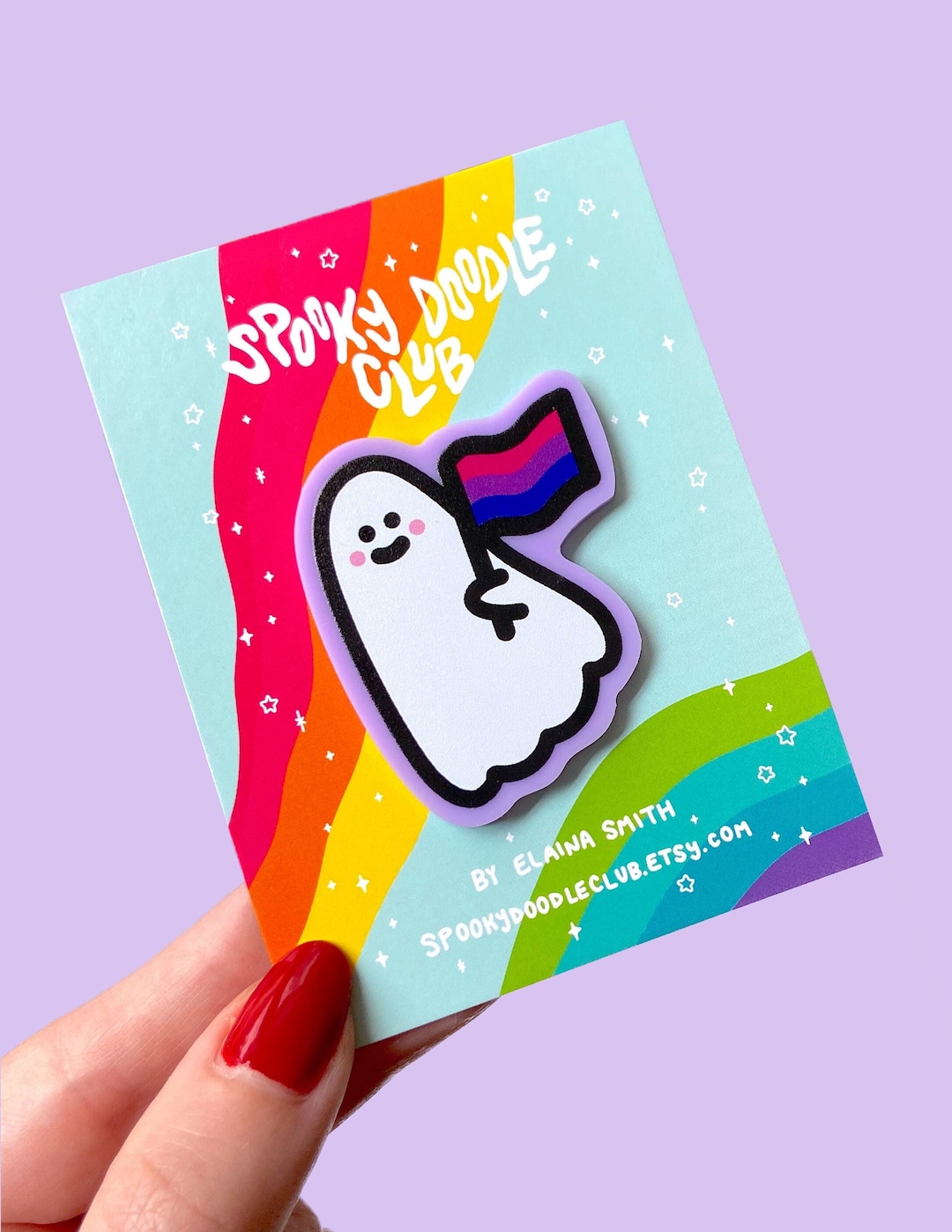 BI PRIDE Ghost Pin Cute Acrylic Pride Flag Pin Bisexual - Etsy