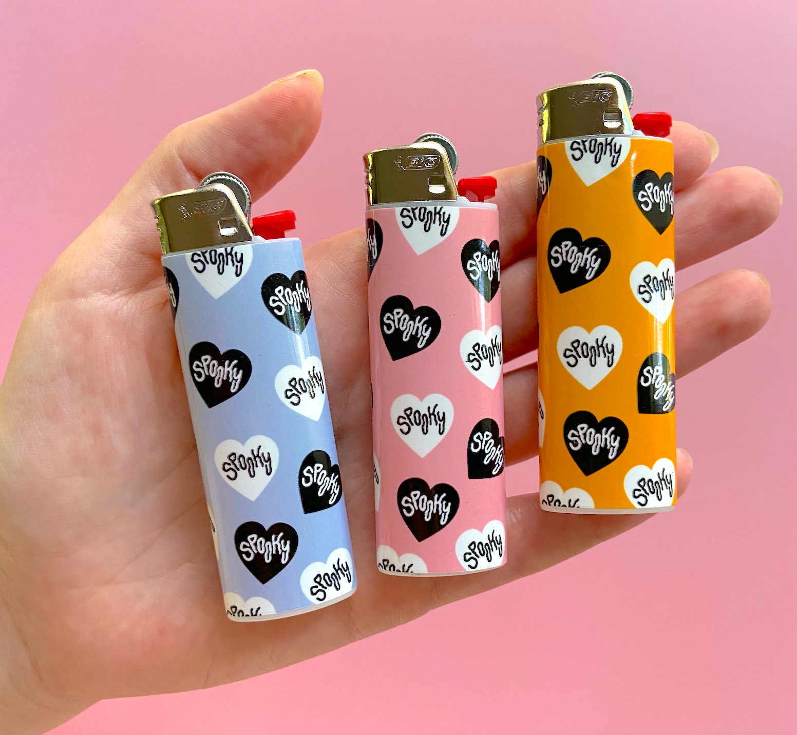 SPOOKY HEART LIGHTER gray Spooky Doodle Club Bic Lighter - Etsy
