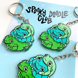 FROG STACK KEYCHAIN Toad Art Acrylic Keychain Amphibian - Etsy