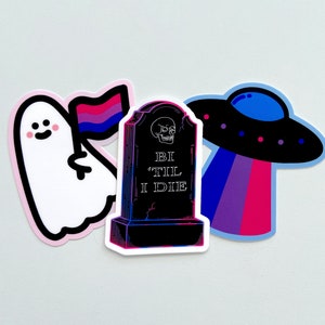 BI PRIDE GHOST Sticker - Spooky Bisexual Pride Stickers, Cute Witchy Bi ...