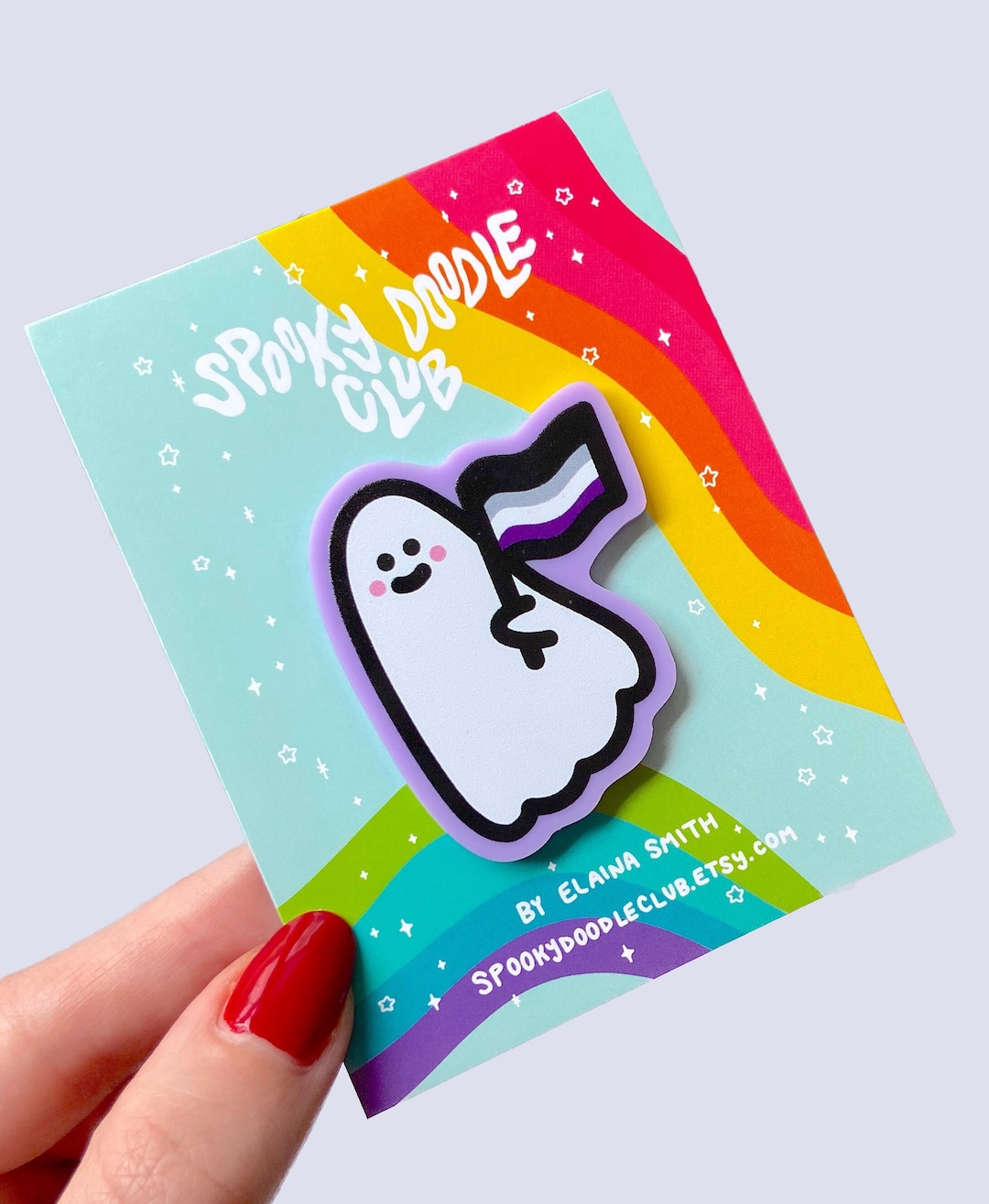 ACE PRIDE Ghost Pin ~ Spooky Asexual Pin, Queer Ghost Acrylic Pin, Ace ...