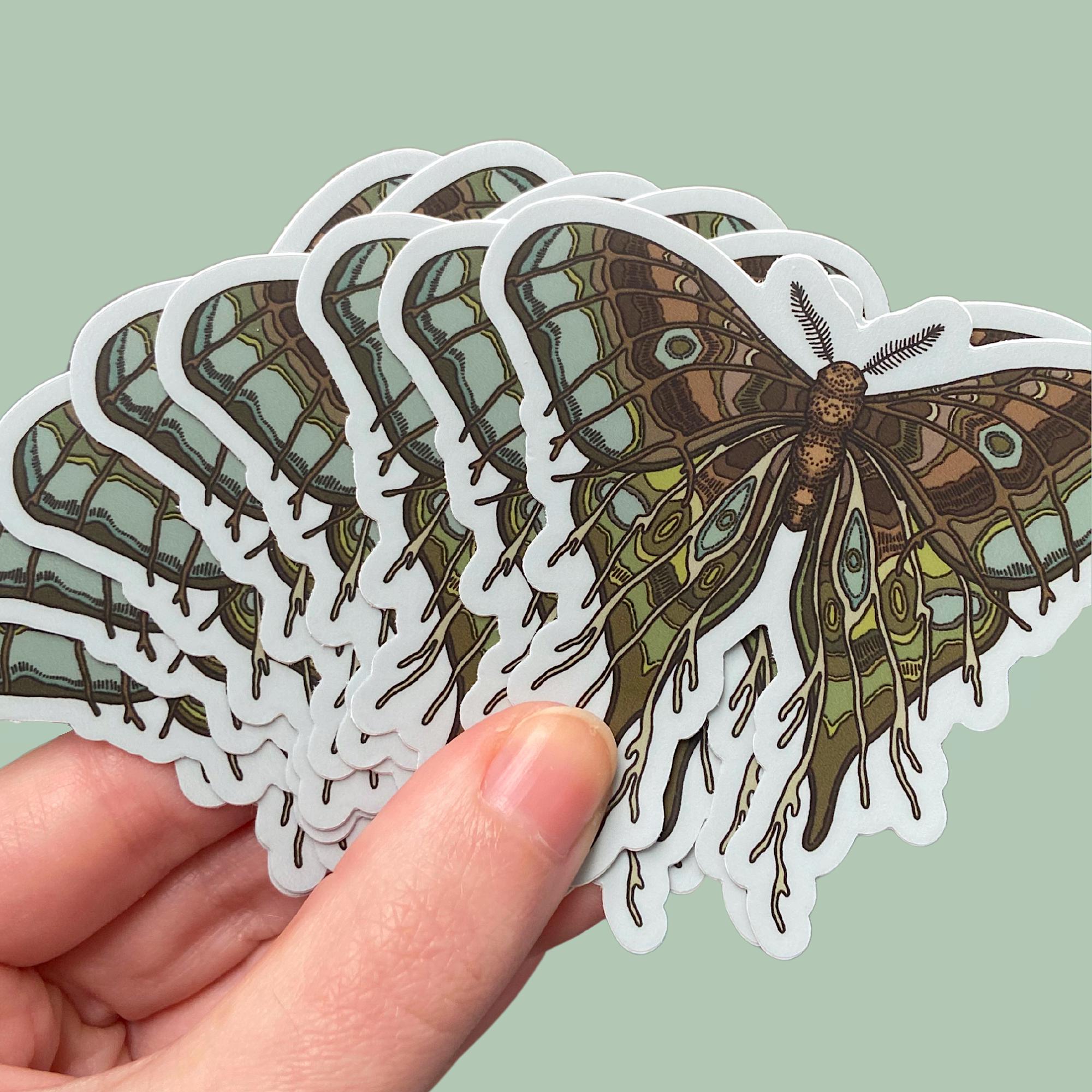 SWAMP MOTH STICKER - Swampcore Vinyl Insect Sticker, Waterproof Bug ...