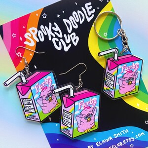 FURBY JUICE BOX Keychain - Rainbow Furby Acrylic Keychain, Creepy Y2K ...