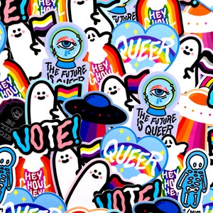 ARO PRIDE GHOST Sticker - Spooky Cute Aromantic Pride Flag Sticker ...