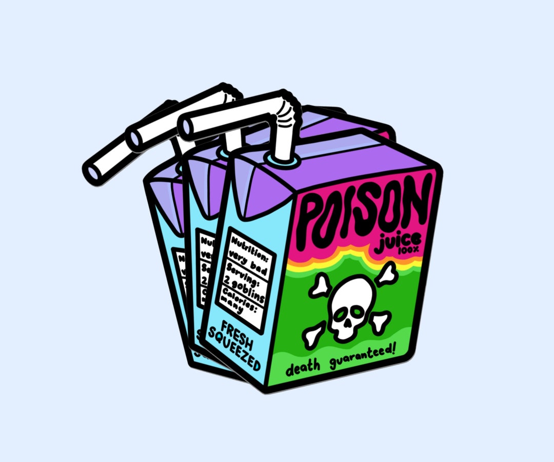 POISON JUICE BOX Sticker Trippy Rainbow Skull Sticker, Spooky ...
