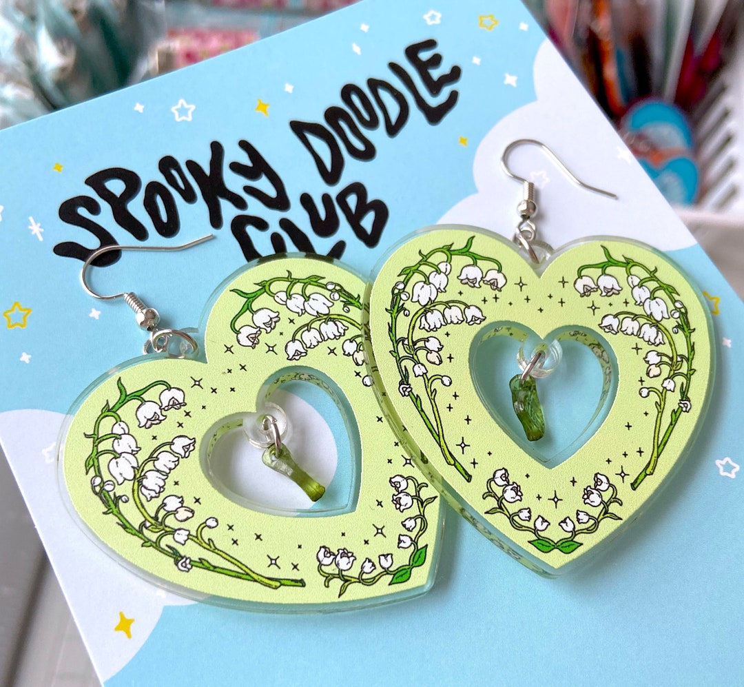 EVERLASTING LILY EARRINGS - Lily of the Valley Floral Earrings, Flower ...