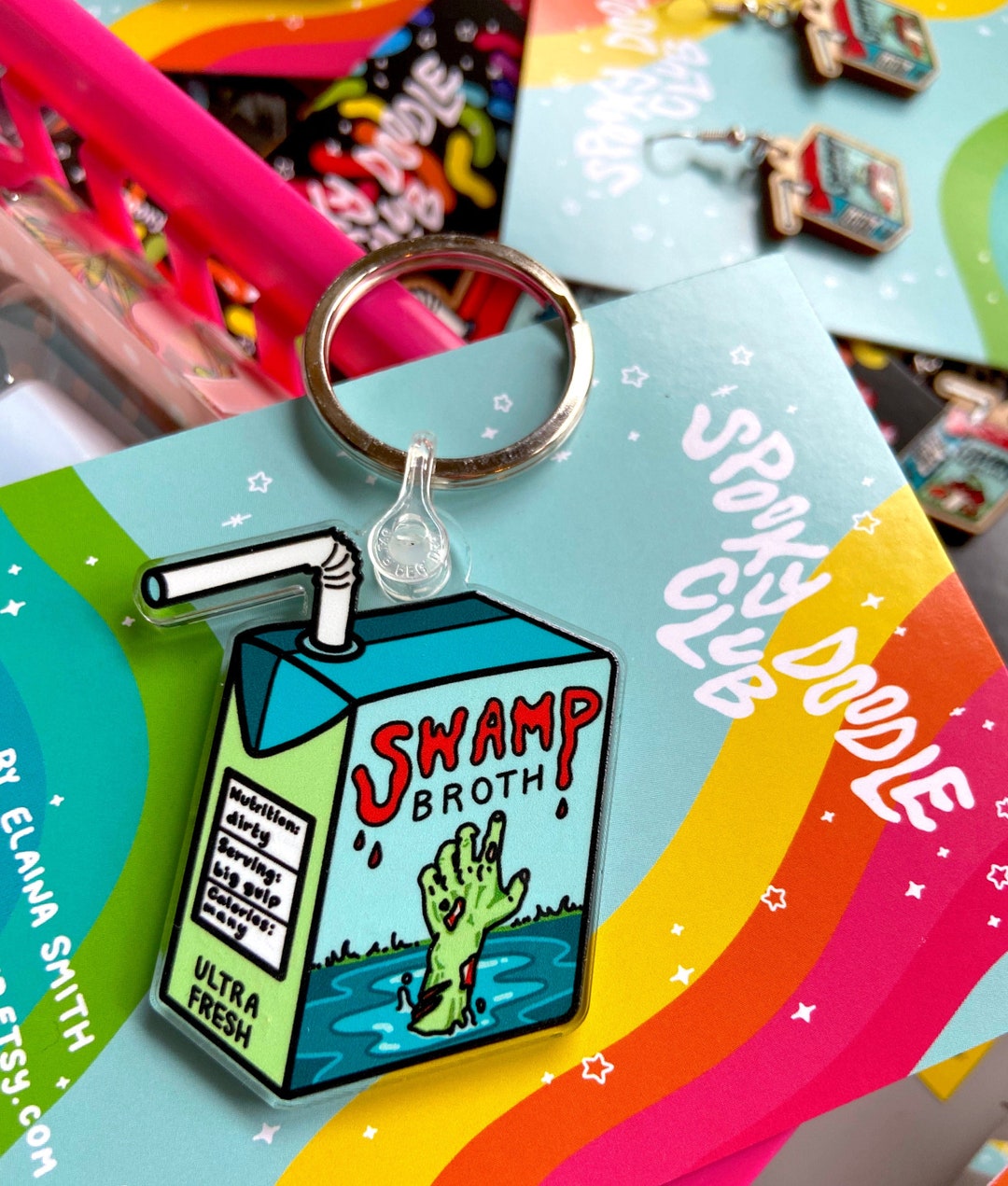 Zombie Juice Box SWAMP BROTH Keychain - Creature of the Deep Acrylic ...
