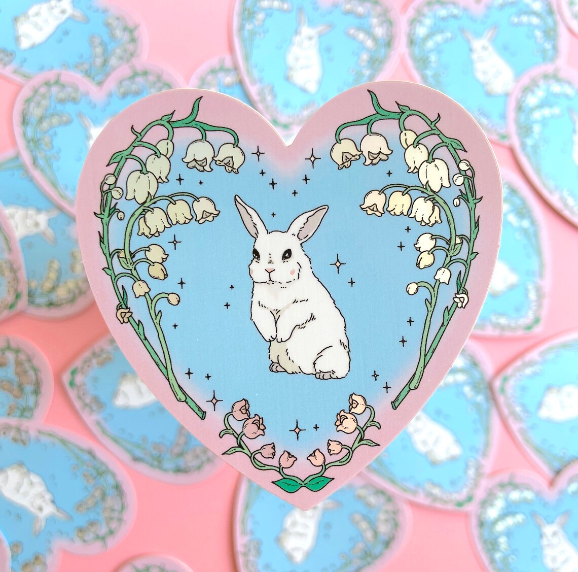 HOLOGRAPHIC BUNNY STICKER Vinyl Waterproof Art Sticker | Etsy