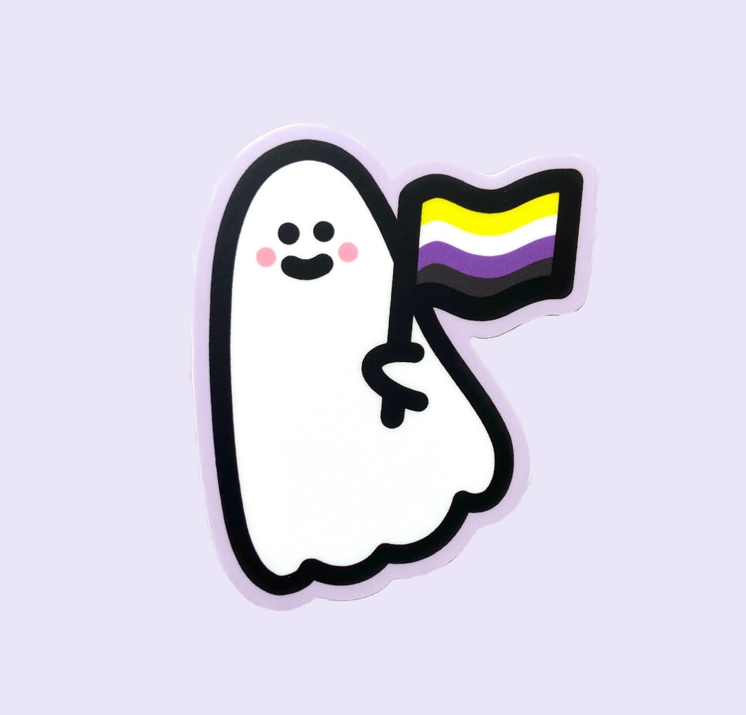 NONBINARY PRIDE GHOST Sticker - Enbi Flag Sticker, Nb Cute Sticker ...